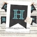 Blue Chalkboard Banner Printable, Instant Download Shabby Alphabet ...