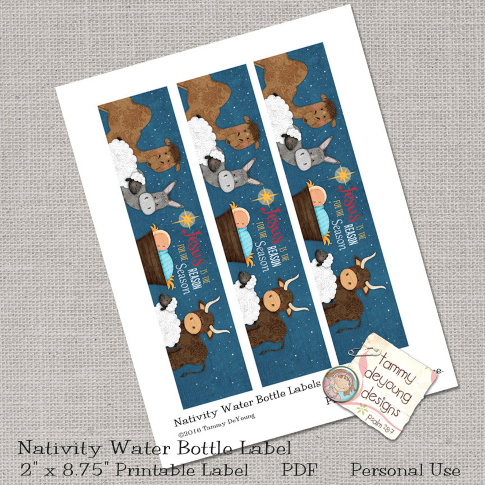 Christmas Water Bottle Labels Nativity Labels Christmas - Etsy