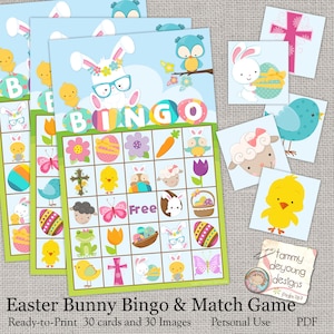Easter Bunny Bingo, Easter Printable Game, Instant Download Spring ...