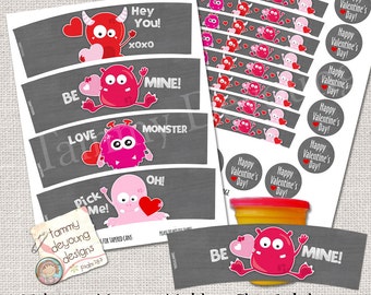 Doh You Want to Be My Valentine Printable Tag Play Dough - Etsy