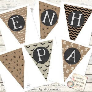 Halloween Banner, Burlap Halloween Garland, Printable Halloween Decor ...