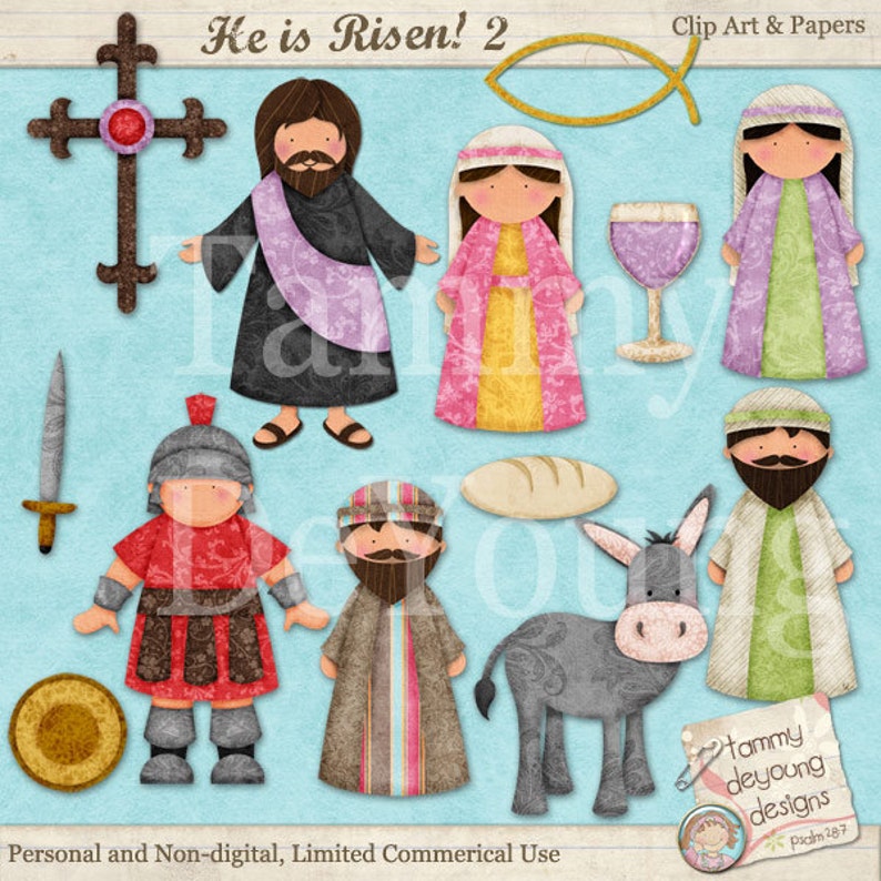 Easter Clip Art, Religious Easter Clipart & Digital Papers, Christian ...
