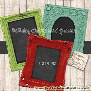 Chalkboard Frames Digital Clip Art Shabby Chic Christmas for ...