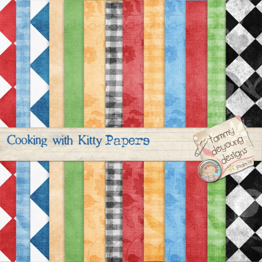 Digital Bistro Papers *kitchen Cooking Themed Backgrounds Gingham ...