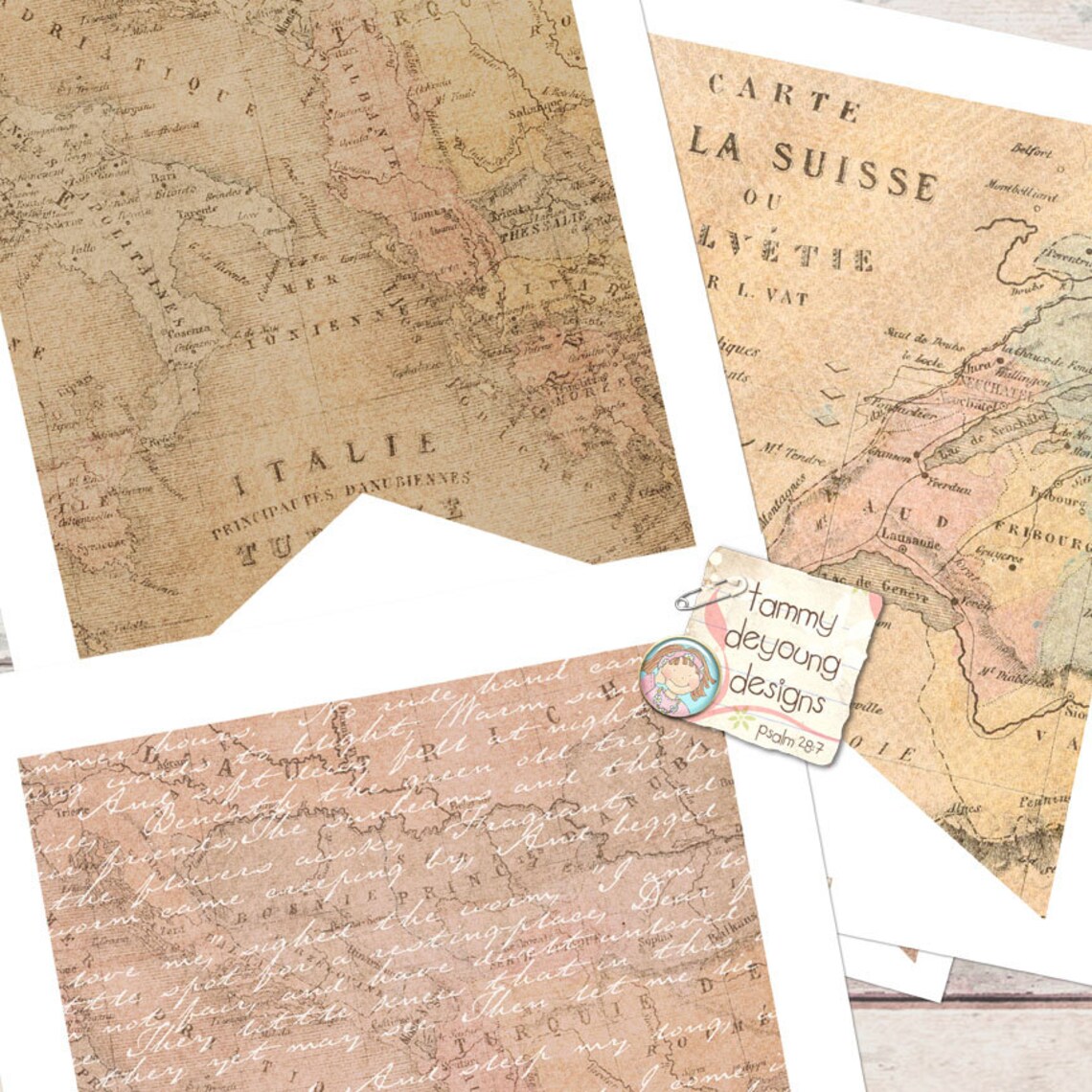 Old World Map Banner Antique Map Garland Shabby World Map | Etsy