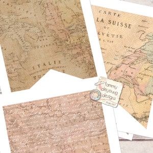 Old World Map Banner, Antique Map Garland, Shabby World Map Bunting ...