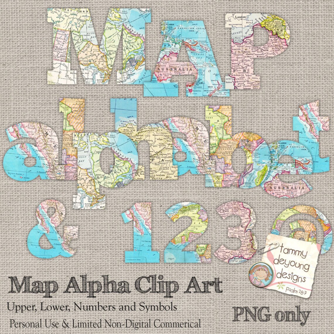 Map Letters Clip Art, World Map Digital Alphabet Letters Numbers ...