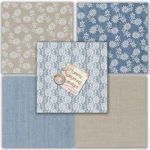 Burlap and Lace Digital Papers *denim, Lace and Burlap* for Shabby Chic ...