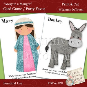 Christmas Nativity Party Favor Card Game Printable, Kids Christmas Game ...