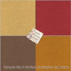 Fall Digital Papers *fall Linen Papers* Textures in Autumn Orange ...