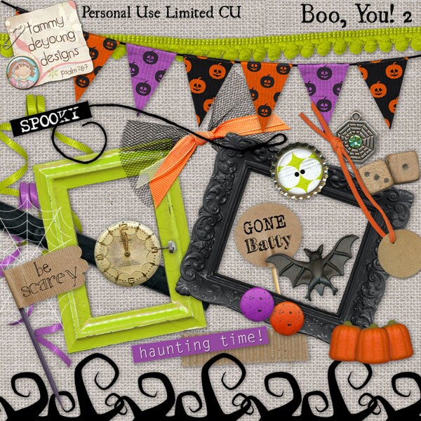 Halloween Scrapbook Kit, Digital Halloween Papers, Bright Halloween ...