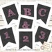 Pink Chalkboard Banner Pennants Shabby Alphabet Printable Letter ...
