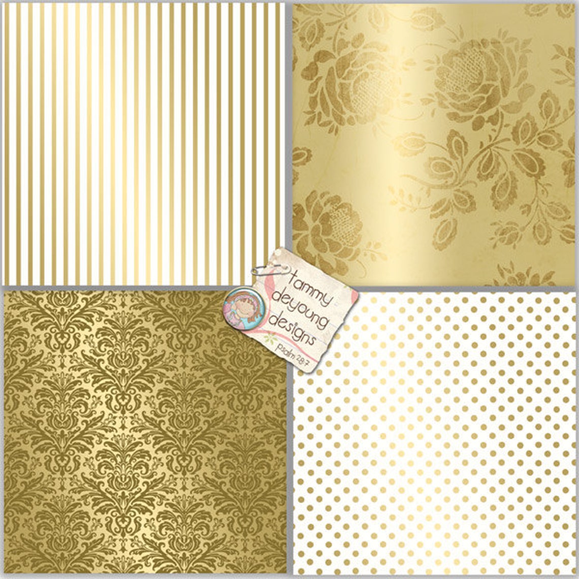 Metallic Gold Foil Paper gold Digital Paper 2 Backgrounds - Etsy