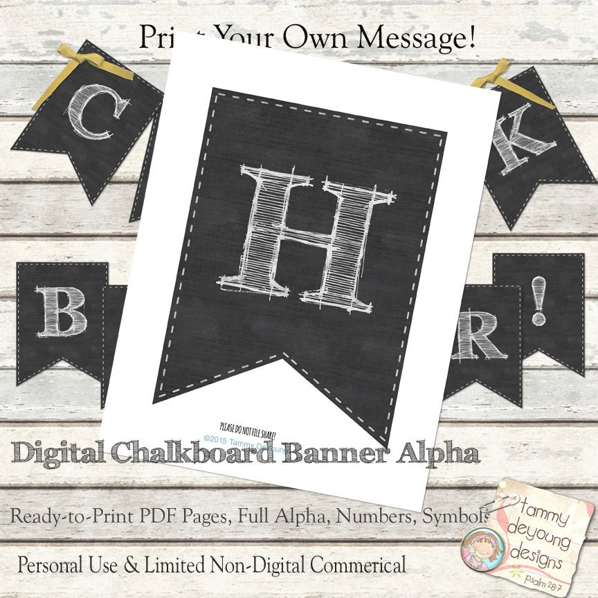 Chalkboard Banner Chalkboard Wedding Bunting Printable - Etsy