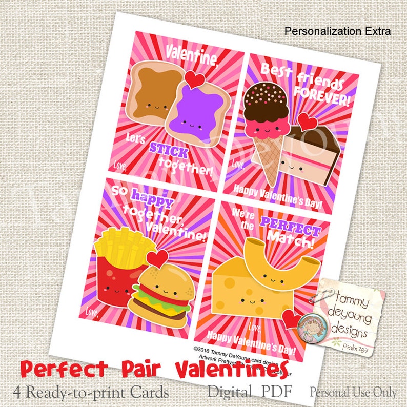 Perfect Pairs Valentines for Kids, School Valentine Cards for Boys or ...