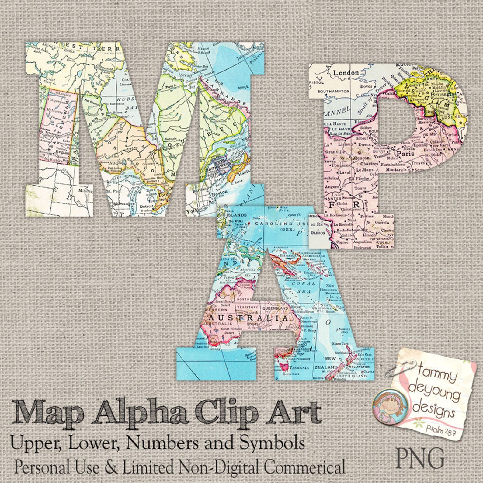 Map Letters Clip Art World Map Digital Alphabet Letters - Etsy
