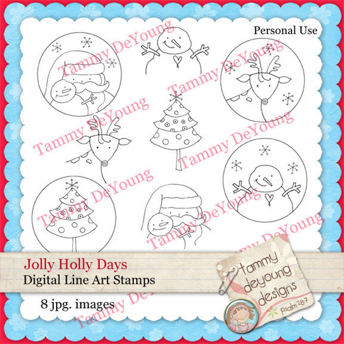 Christmas Clip Art Christmas Coloring Pages Digital Stamps - Etsy