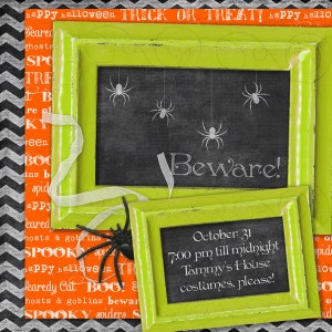 Halloween Chalkboard Papers, Digital Halloween Papers, Spooky Halloween ...