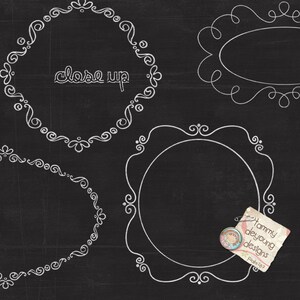 Digital Chalk Frames Clip Art for Chalkboards Are Transparent Labels ...