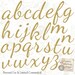 Digital Gold Glitter Alphabet Clip Art, Gold Letters Clipart, Metallic ...