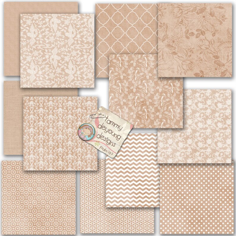 Digital Kraft Papers Brown Kraft Paper Patterns Lace & - Etsy