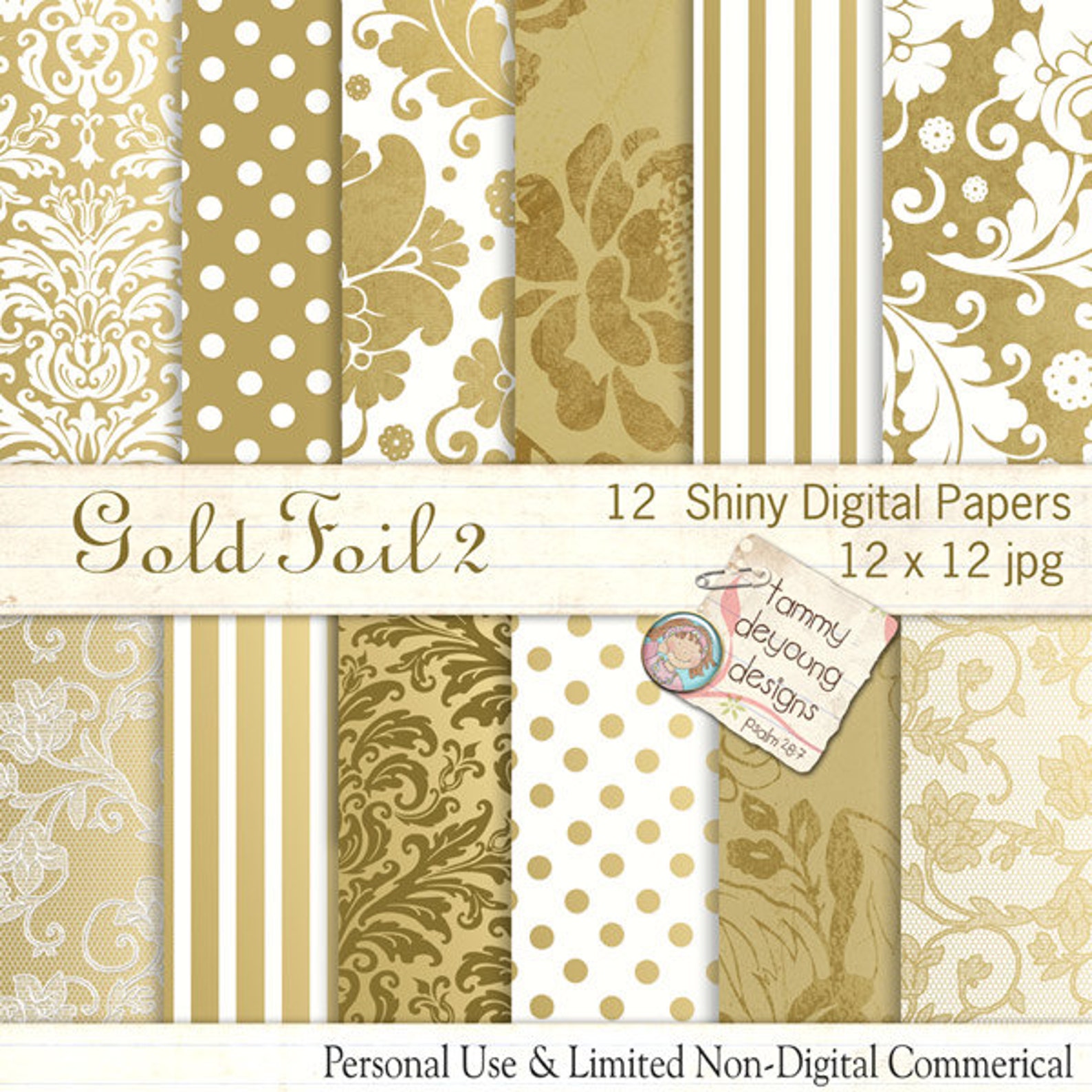 Metallic Gold Foil Paper gold Digital Paper 2 Backgrounds - Etsy