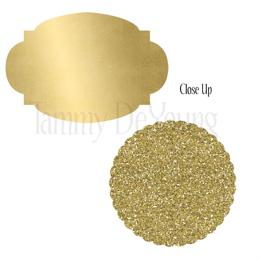 Digital Gold Foil Labels Faux Gold Glitter Frames Clip Art | Etsy