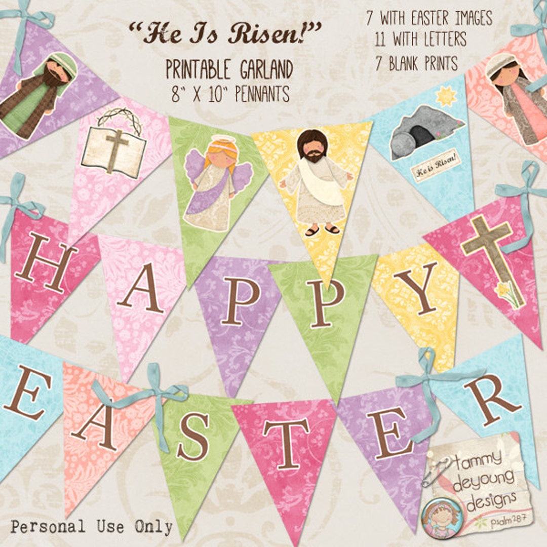 Easter Garland, Instant Download Easter Banner, Easter Bunting ...