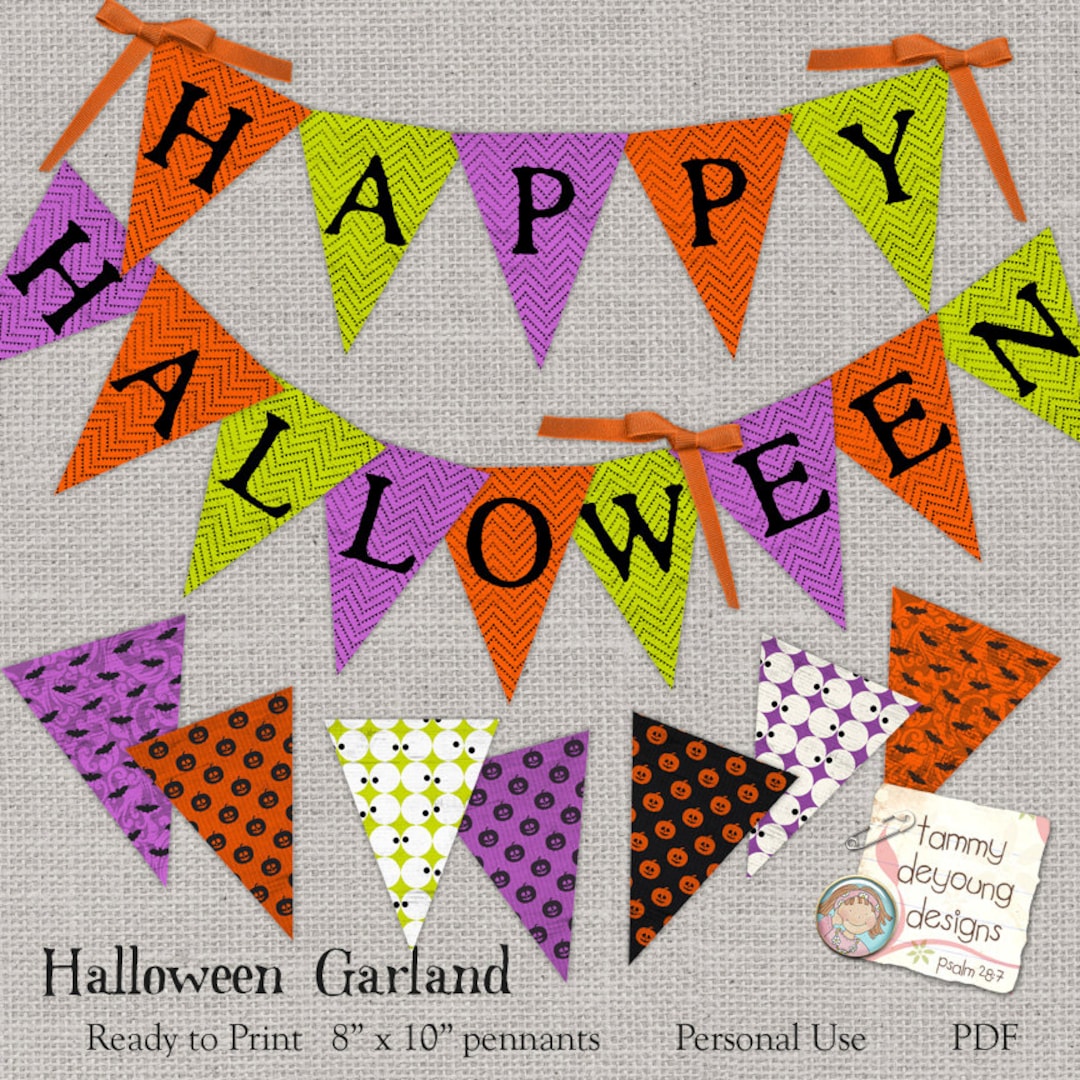 Printable Halloween Banner, Halloween Garland, Halloween Bunting ...