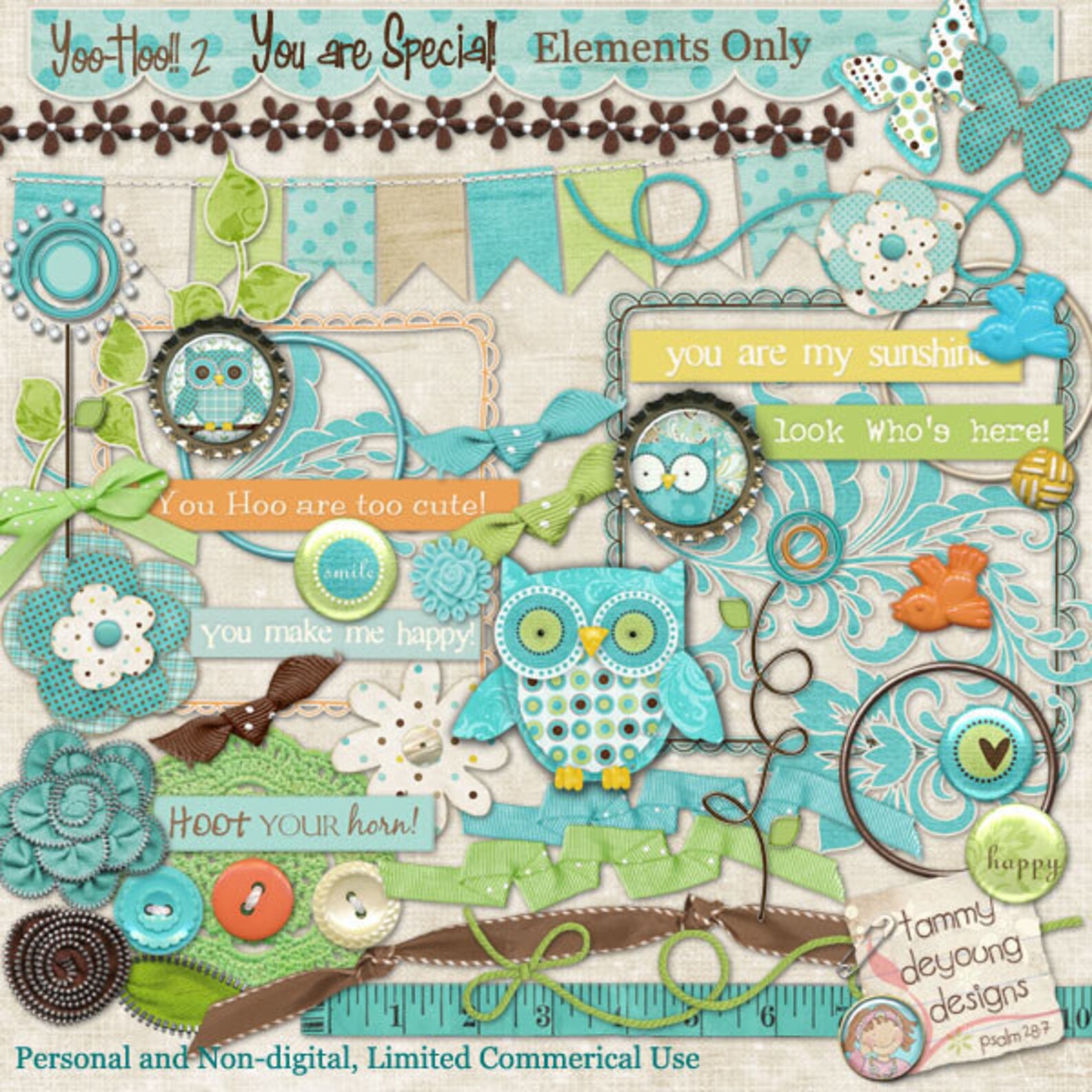 Owls Scrapbook Kit Friendship Scrapbook Digital Boho Owls - Etsy