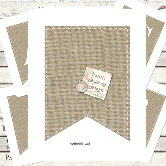 Burlap Letters Printable