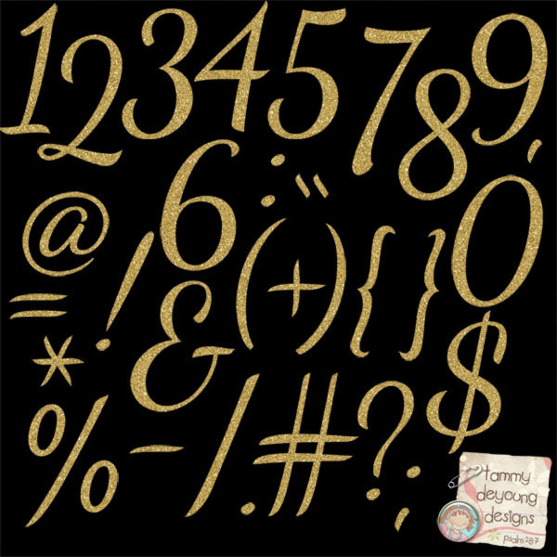 Digital Gold Glitter Alphabet Clip Art, Gold Letters Clipart, Metallic ...