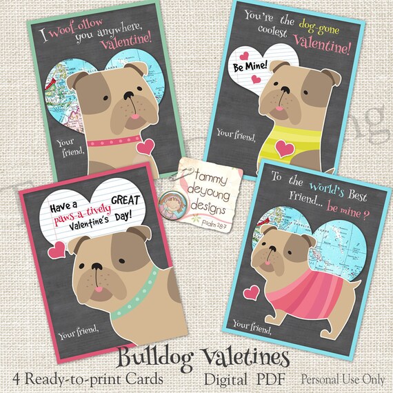 Kids Valentines Puppy Dog Valentines Day Cards for Boys or - Etsy