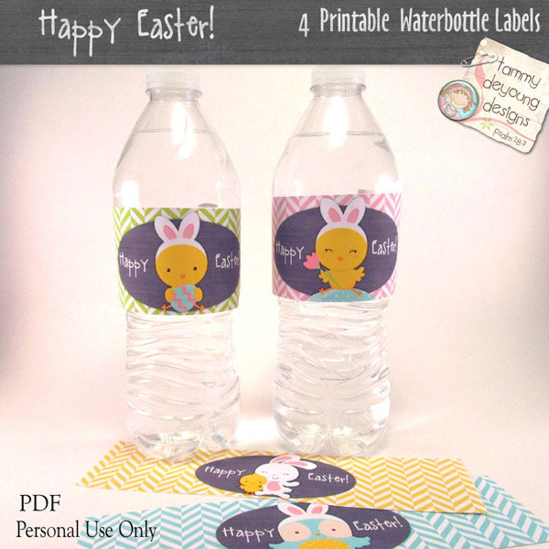 Easter Water Bottle Labels , Printable Easter Party Favors, Easter ...