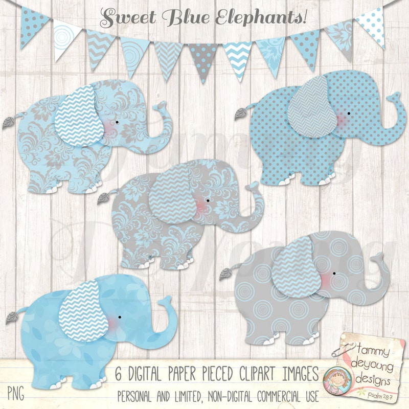 Blue Gray Elephant - Etsy