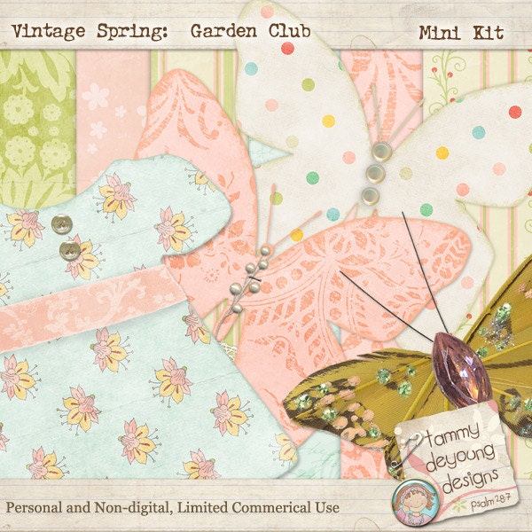 Digital Spring Scrapbook Kit spring Wedding Butterflies - Etsy