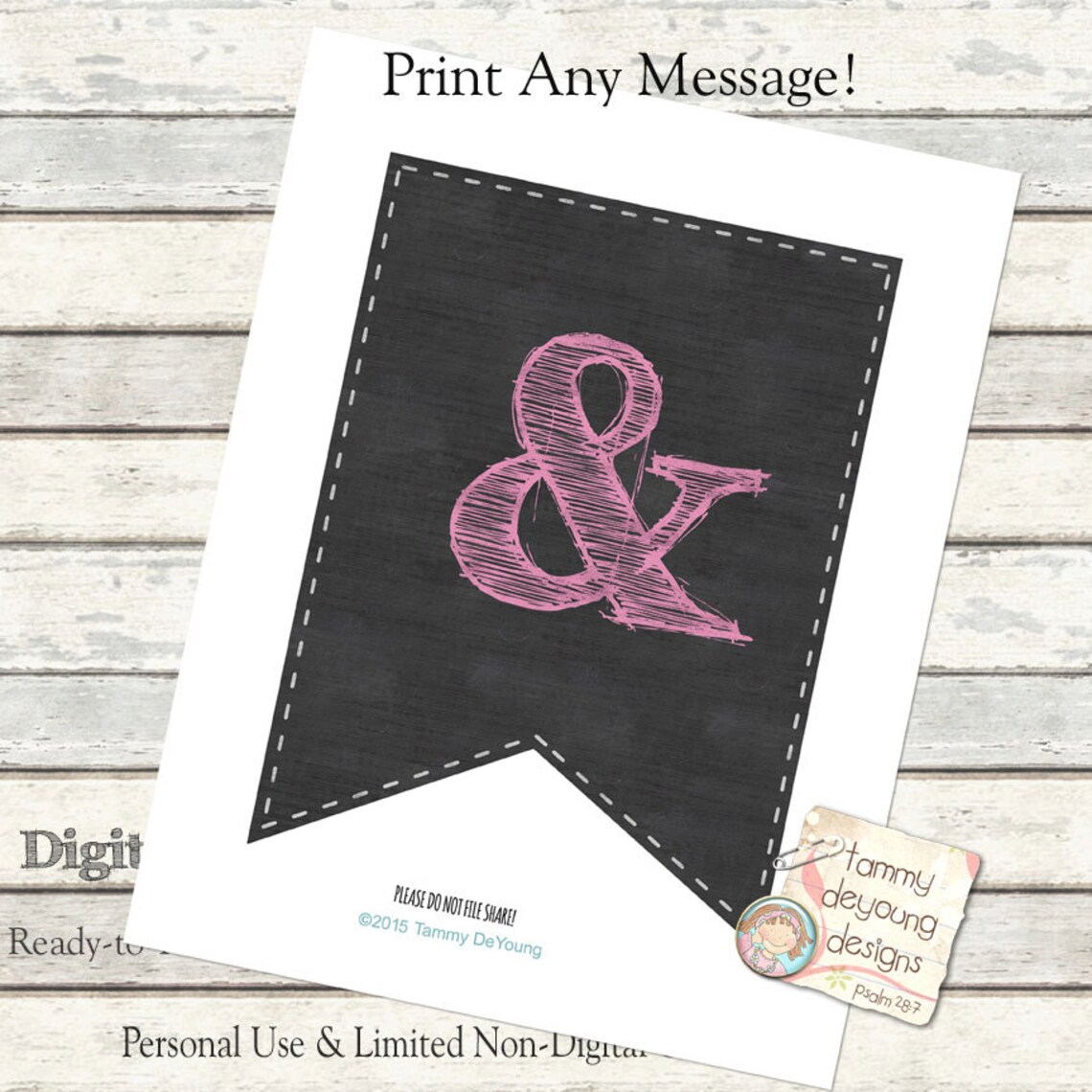 Pink Chalkboard Banner Pennants Shabby Alphabet Printable - Etsy