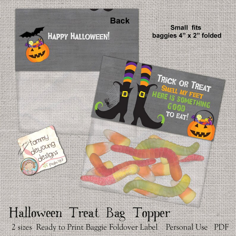 Witch Halloween Treat Bag Topper Halloween Kids Party Favors - Etsy