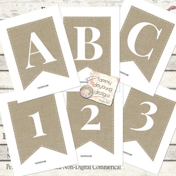 Burlap Letters Printable