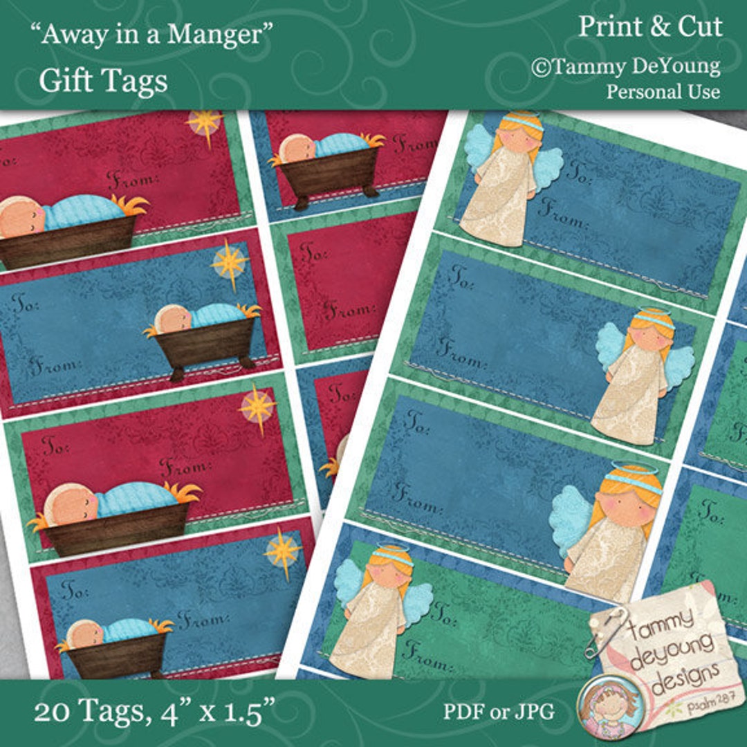 Christmas Gift Tags, Nativity Gift Tags, Digital Christmas Tags ...