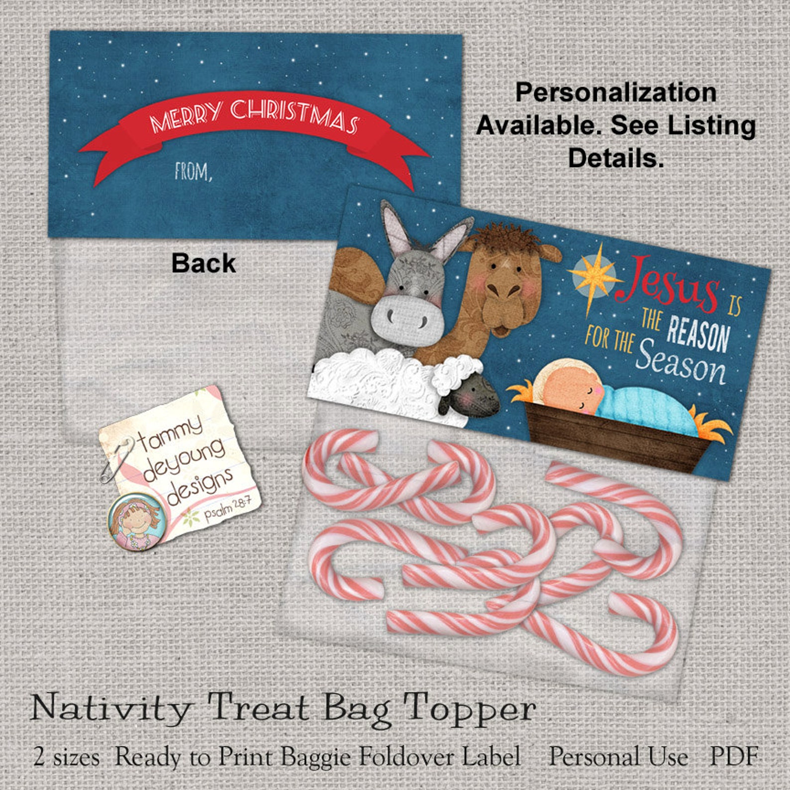 Nativity Christmas Treat Bag Toppers Christmas Party Favors - Etsy