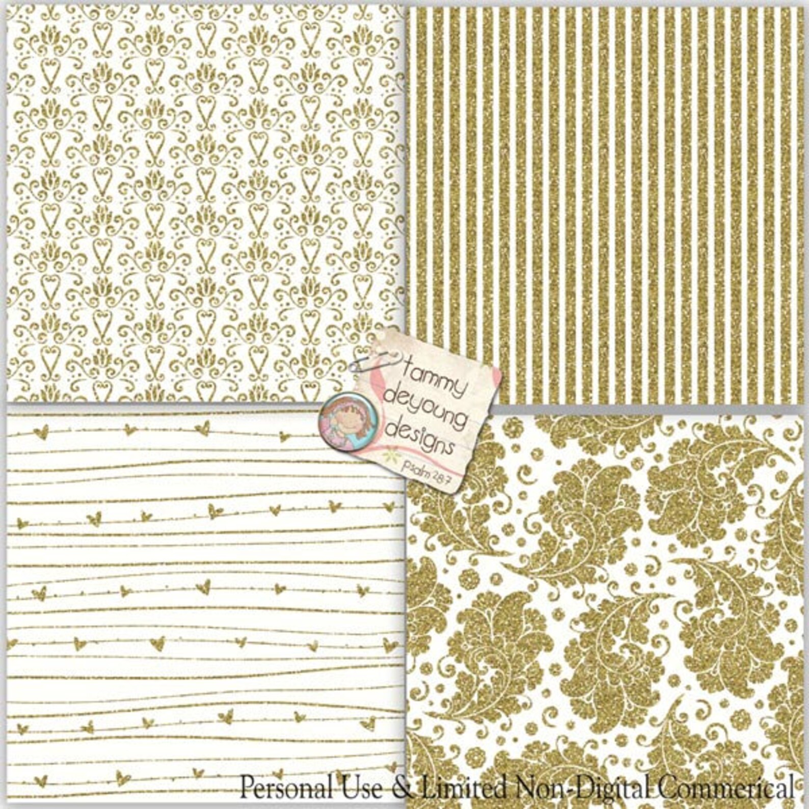 Gold Glitter Digital Paper Faux Glitter Backgrounds With With - Etsy