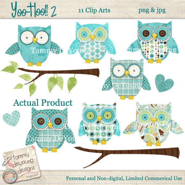 Digital Owl Clip Art Boho Owl Clipart Nursery Art Boy Baby - Etsy