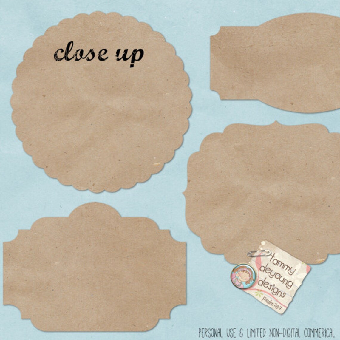 Kraft Paper Labels Frames Digital Clip Art is Perfect for | Etsy
