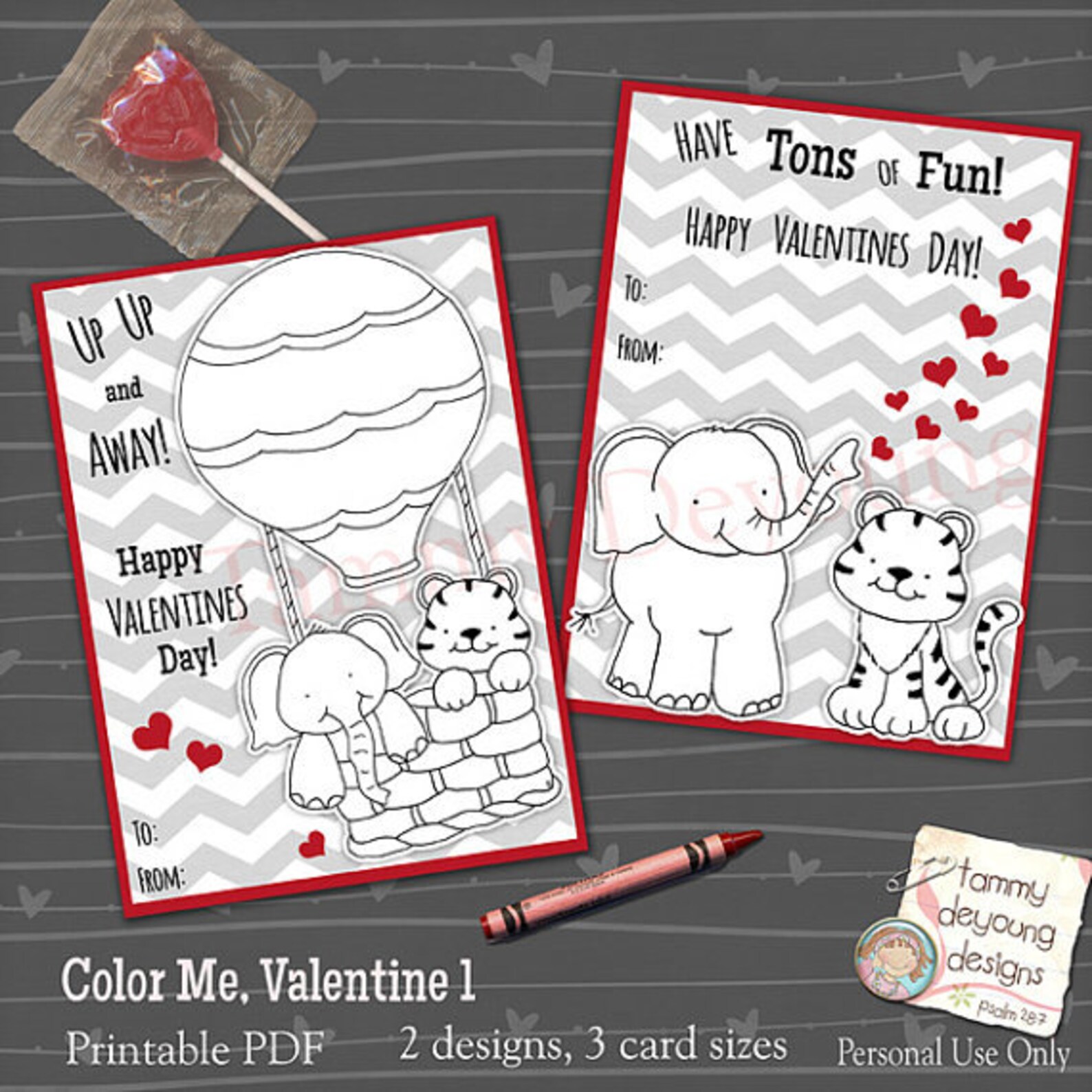 Kids' Valentine Cards printable Valentines Coloring | Etsy