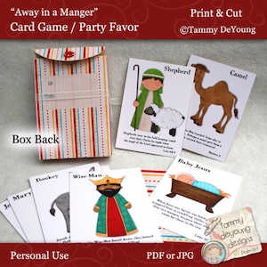 Christmas Nativity Party Favor Card Game Printable, Kids Christmas Game ...