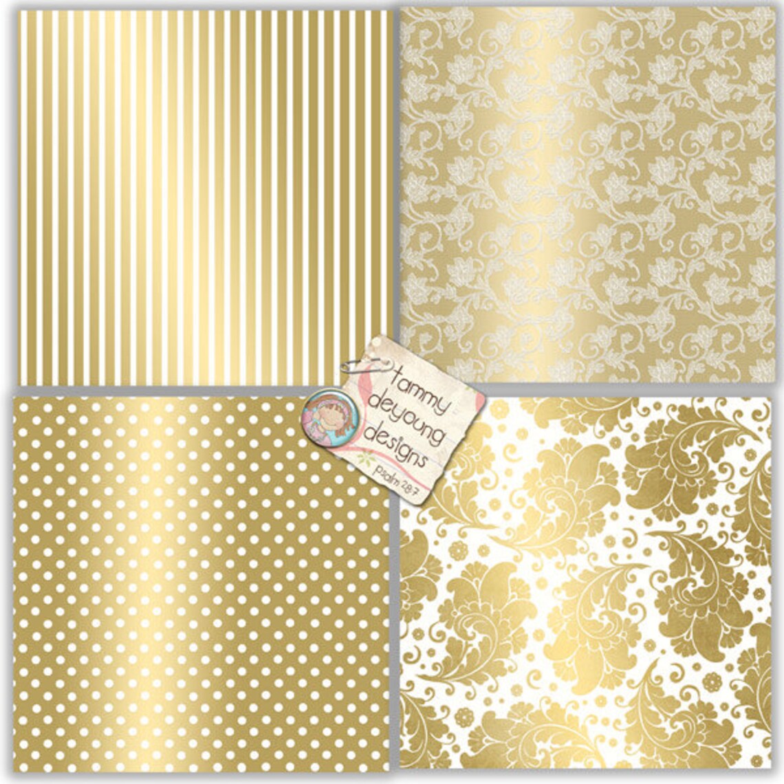 Metallic Gold Foil Paper gold Digital Paper 2 Backgrounds - Etsy