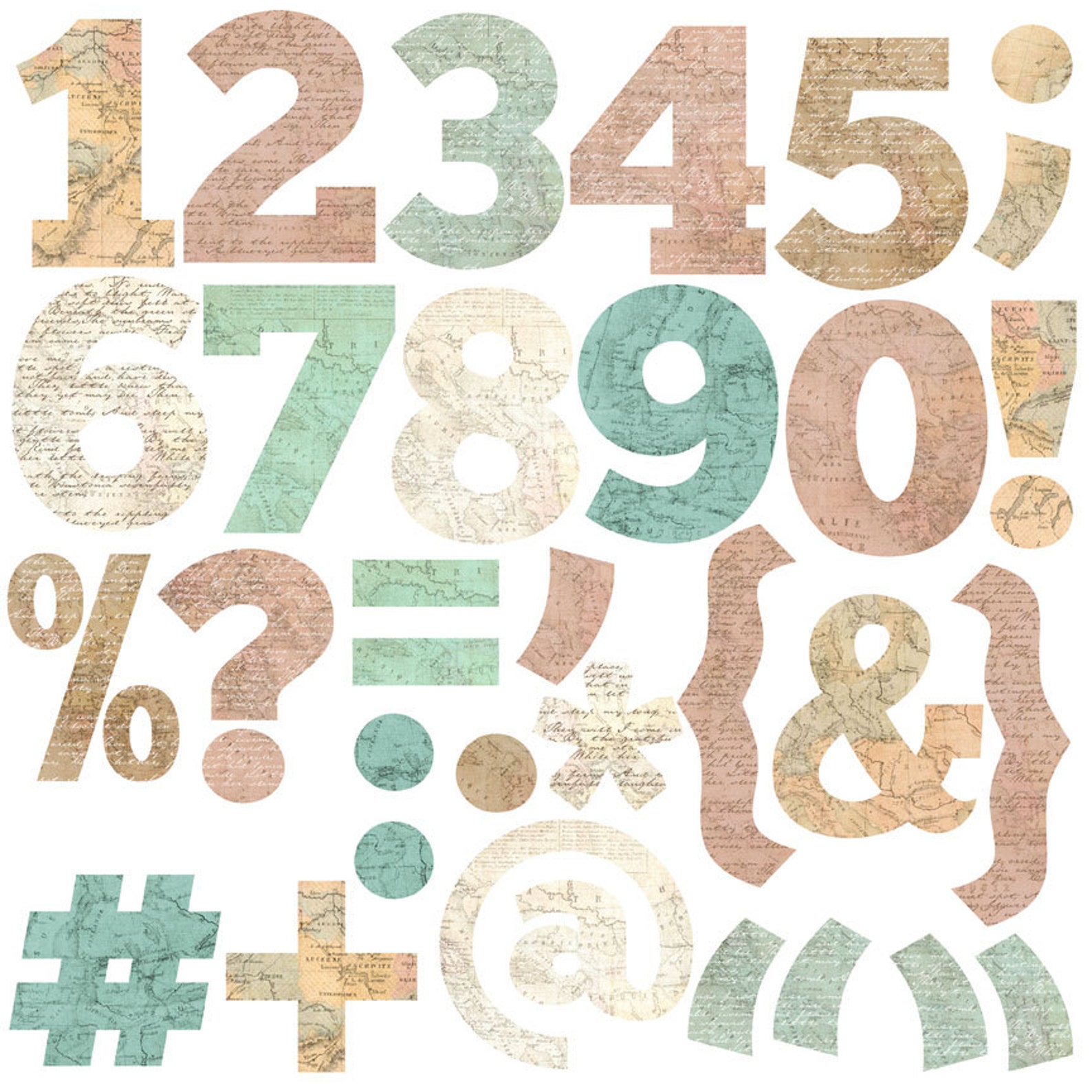 Old World Map Letters Map Clip Art Shabby Map Digital - Etsy Canada