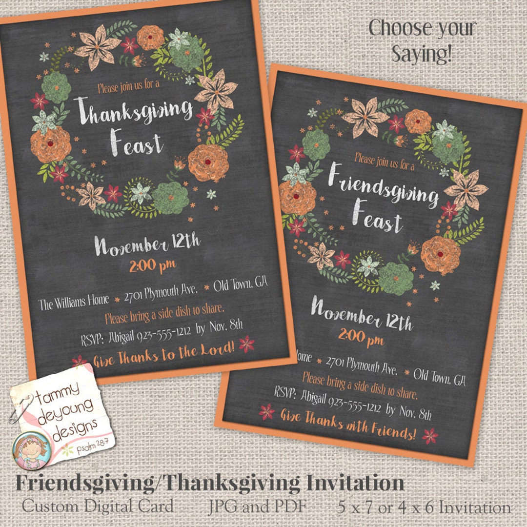 Printable Friendsgiving Invitation, Thanksgiving Invitation, Give ...