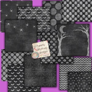 Halloween Chalkboard Papers, Digital Halloween Papers, Spooky Halloween ...
